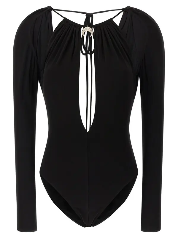 MARINE SERRE Jewel Pendant Bodysuit - Black