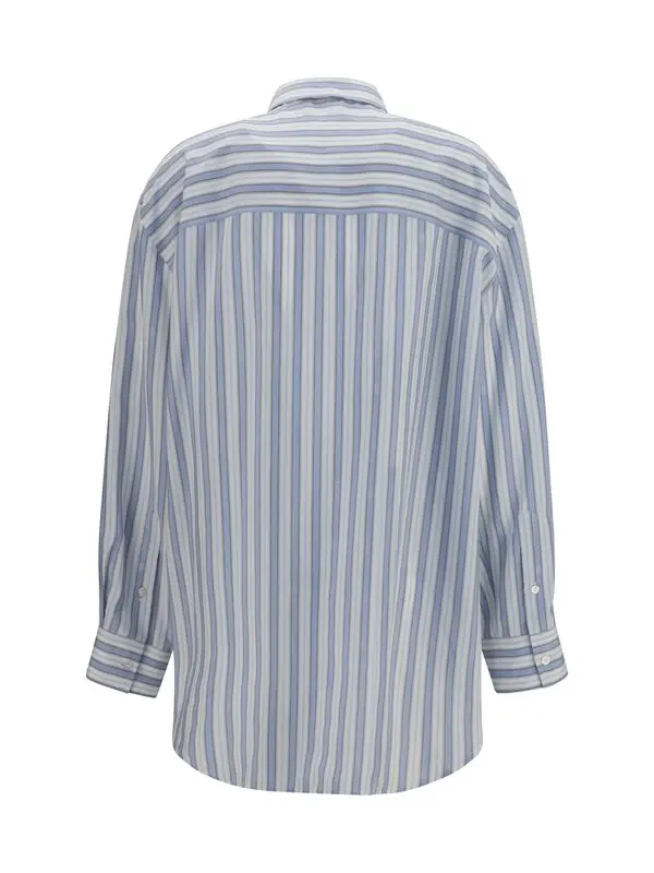 Gucci Silk Jacquard Striped Shirt - Blue