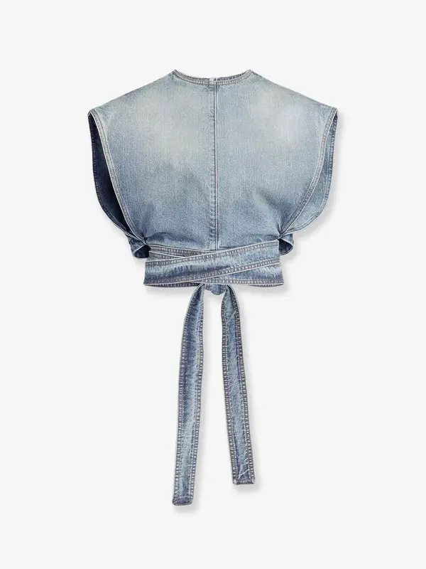 Alaïa Belted Denim Top - Multicolor