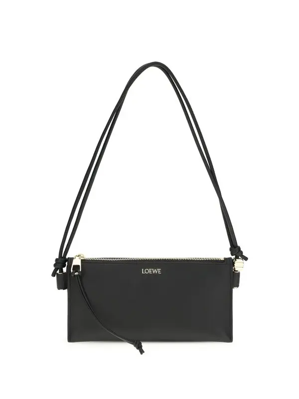 Loewe Joya Clutch Bag In Calfskin - Black