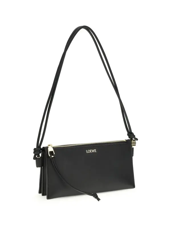 Loewe Joya Clutch Bag In Calfskin - Black