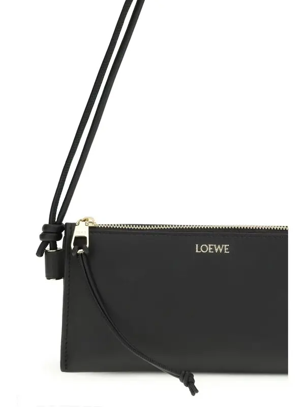 Loewe Joya Clutch Bag In Calfskin - Black