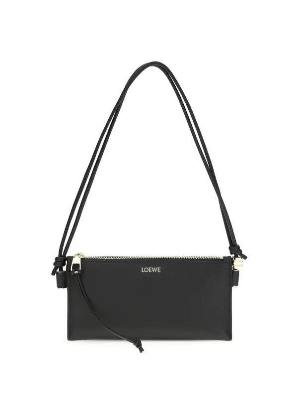 Loewe Joya Clutch Bag In Calfskin - Black