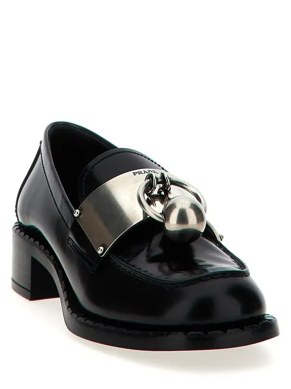 Prada Smoked Brushed Leather Loafers