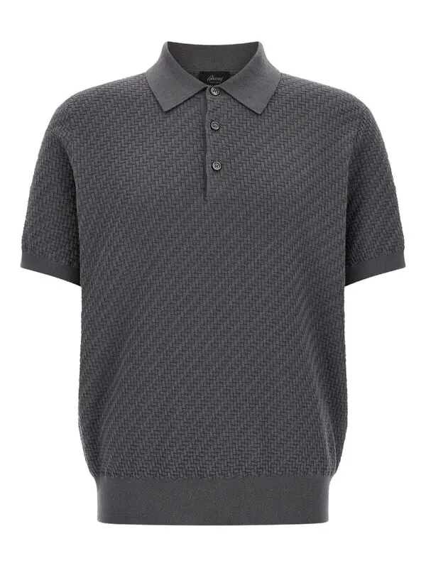 Brioni Cashmere And Cotton Polo Shirt - Multicolor