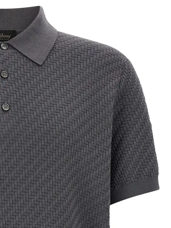 Brioni Cashmere And Cotton Polo Shirt - Multicolor