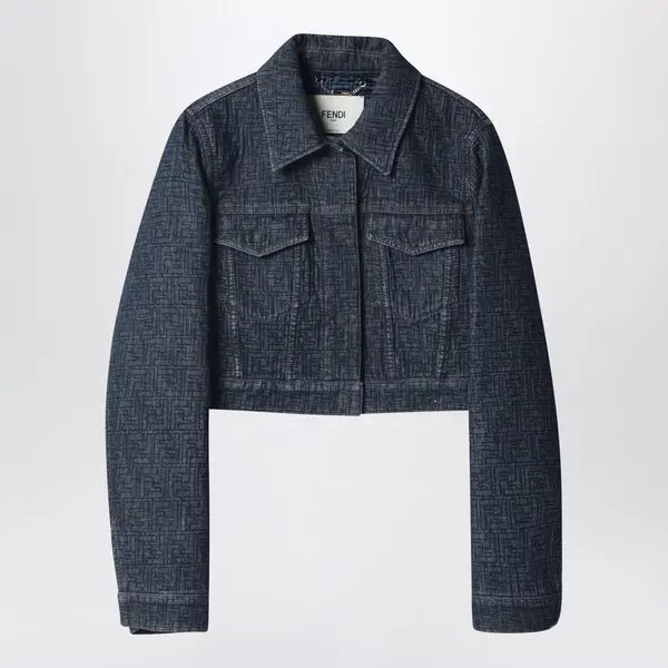 Fendi Cropped Denim Jacket - Blue