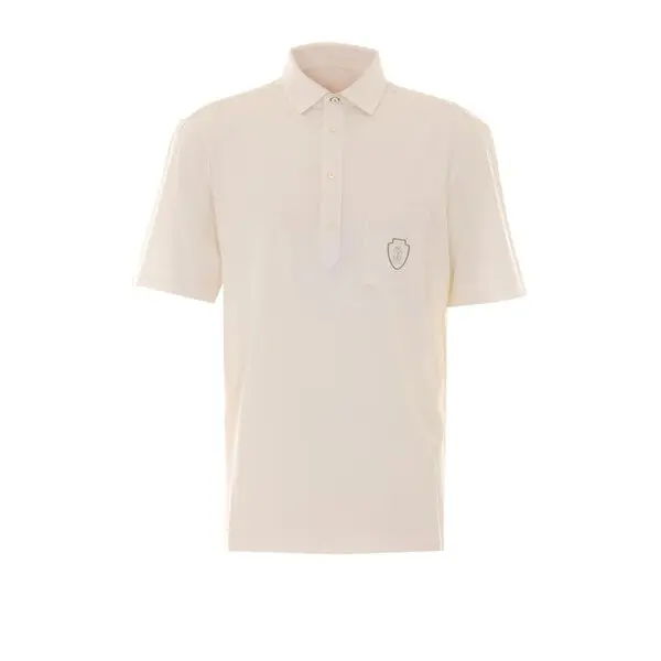 Brunello Cucinelli Logo Polo With Pocket - White