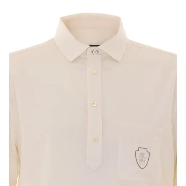 Brunello Cucinelli Logo Polo With Pocket - White