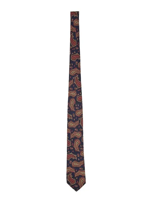 Etro Paisley Jacquard Silk Neck Tie - Blue