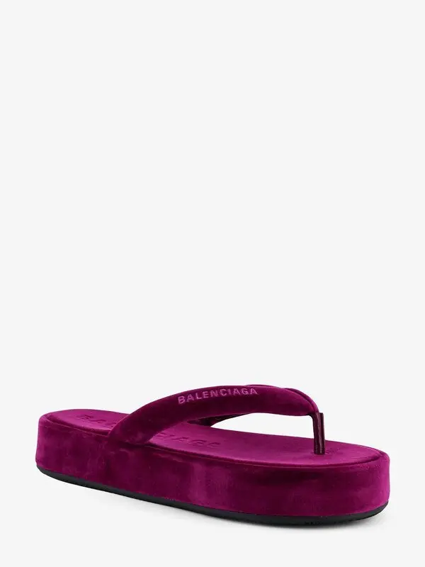 Balenciaga Jet Lag Stretch Velvet Sandals - Purple