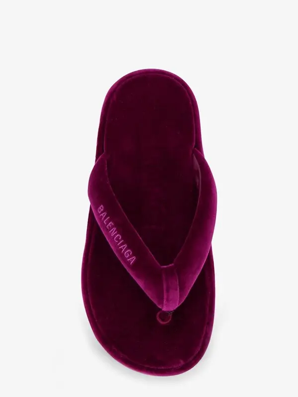 Balenciaga Jet Lag Stretch Velvet Sandals - Purple