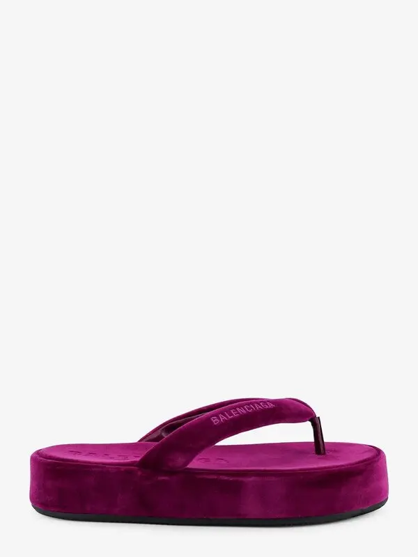 Balenciaga Jet Lag Stretch Velvet Sandals - Purple
