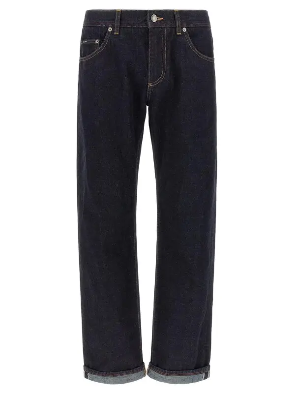 Dolce & Gabbana Embroidered Denim Jeans - Blue