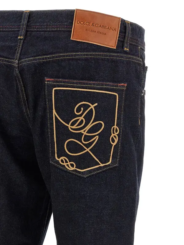 Dolce & Gabbana Embroidered Jeans - Blue