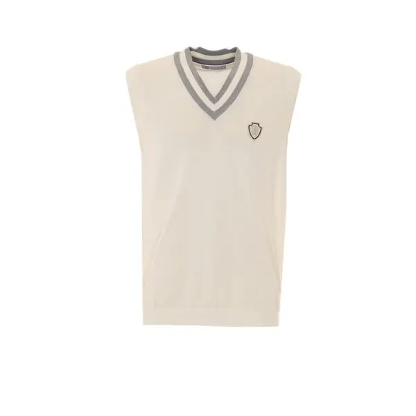 Brunello Cucinelli Knit Logo Vest - White