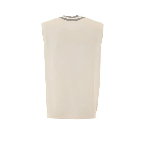 Brunello Cucinelli Knit Logo Vest - White