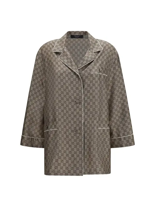 Gucci Printed Silk Twill Shirt