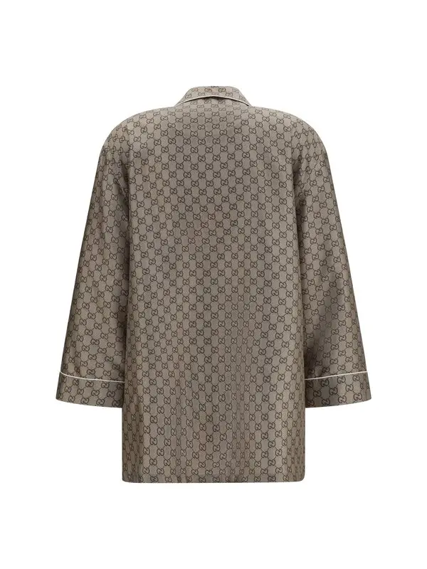 Gucci Printed Silk Twill Shirt