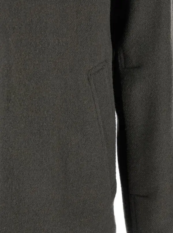 Rick Owens Brad' Green Jacket With Classic Collar In Wool