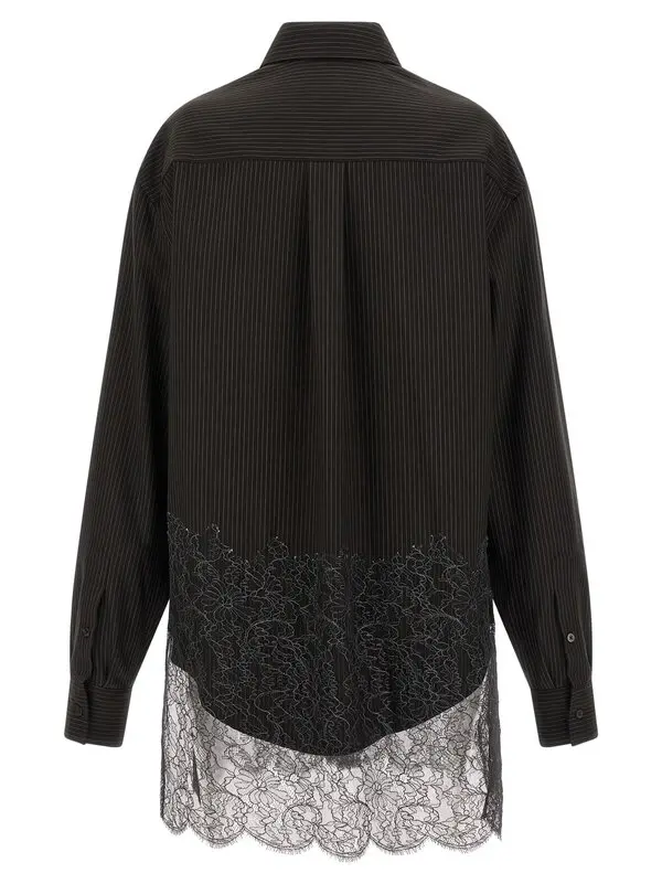Fendi Wool And Lace Shirt - Brown
