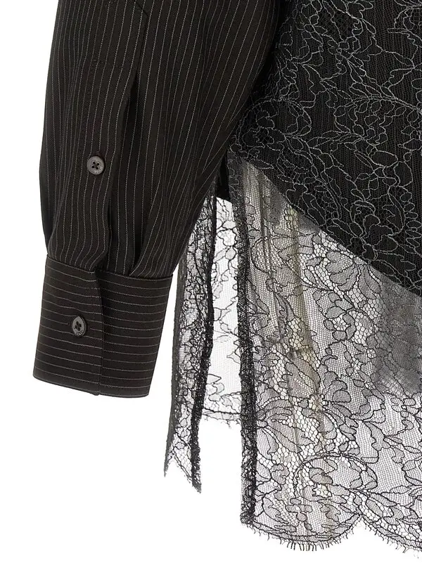 Fendi Wool And Lace Shirt - Brown