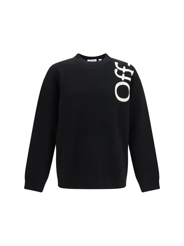 Off-White Vertical Bookish Logo Knit Crewneck