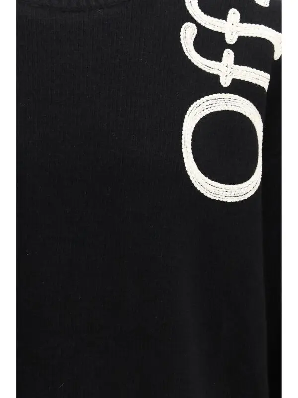 Off-White Vertical Bookish Logo Knit Crewneck - Black