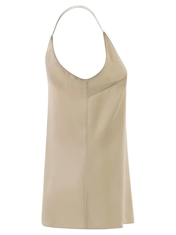 Brunello Cucinelli Stretch Silk Satin Top