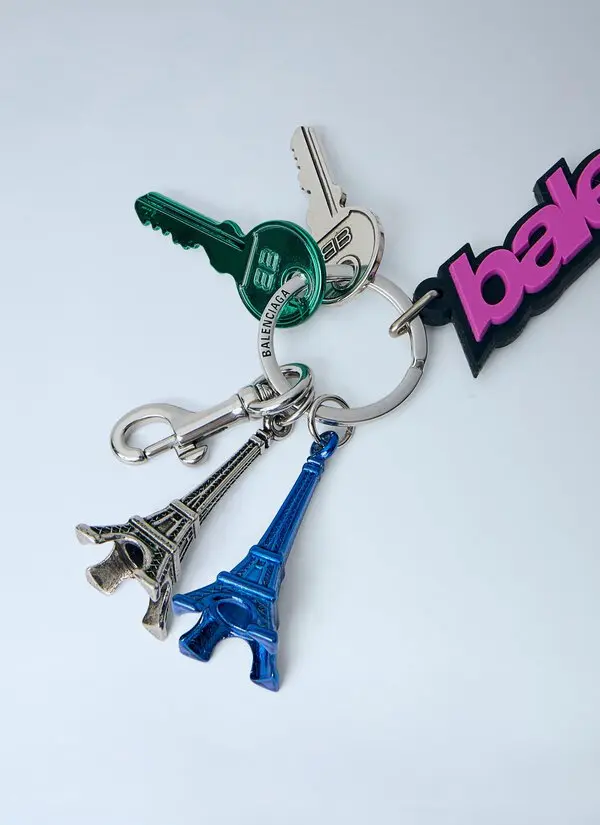 Balenciaga Biker Logo Keychain