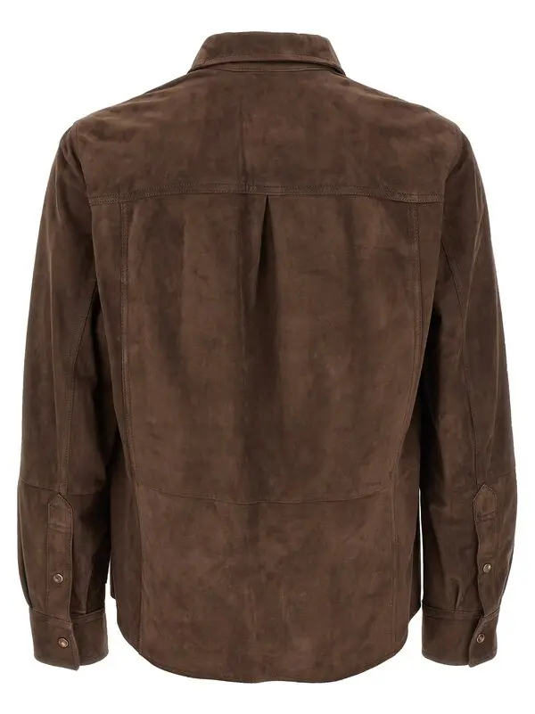 Brunello Cucinelli Suede Overshirt - Brown