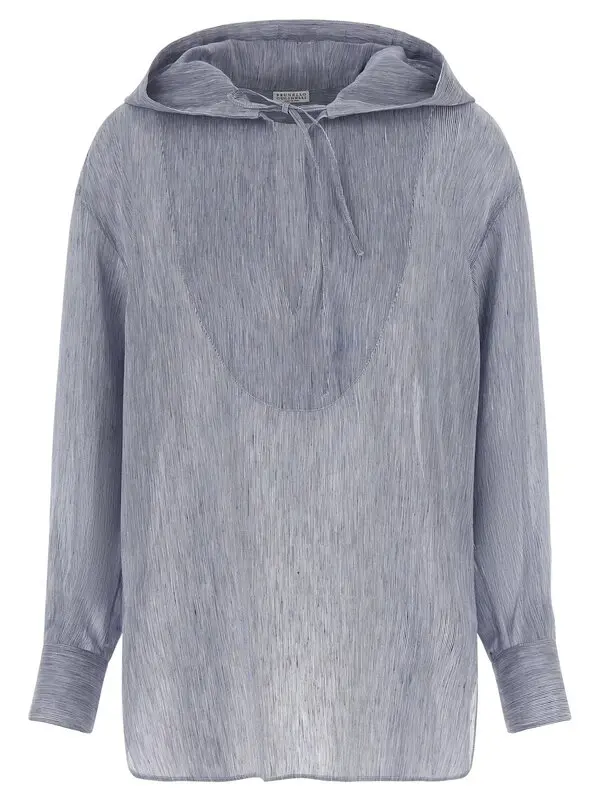 Brunello Cucinelli Hooded Shirt - Blue