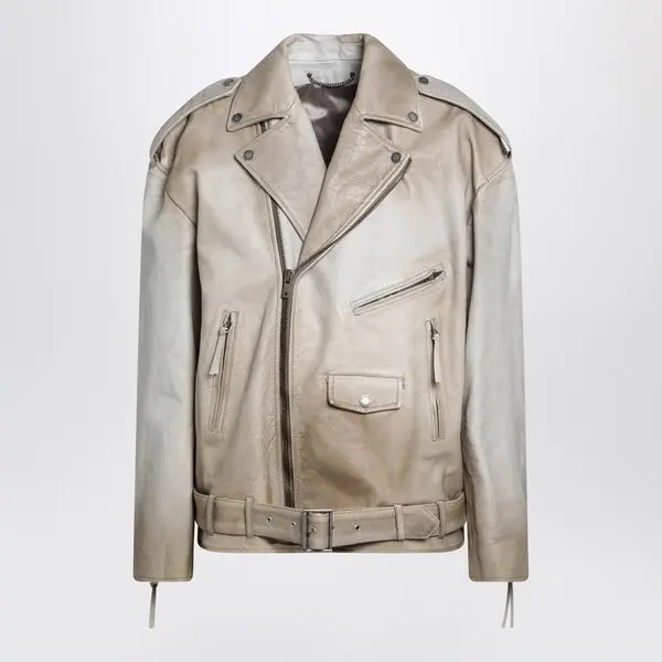 GOLDEN GOOSE Beige Leather Phoebe Jacket