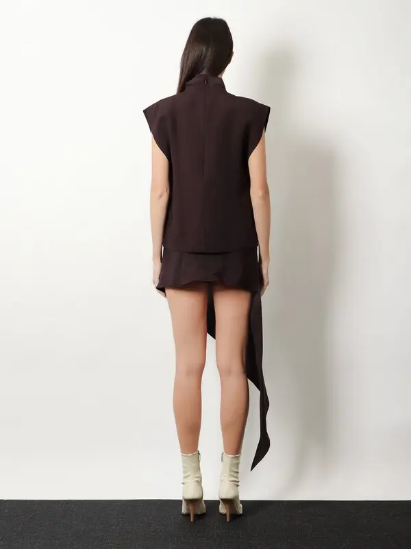 Alaïa Asymmetric Paper And Viscose Skirt - Multicolor