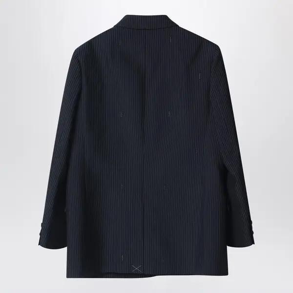 Fendi Navy Pinstriped Wool Blazer