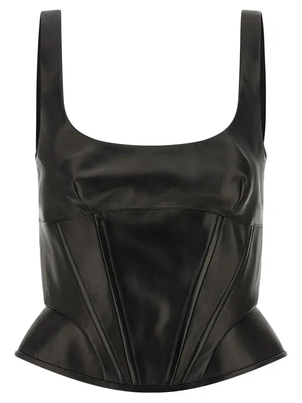 ERMANO SCERVINO Ermanno Scervino Peplos Leather Top