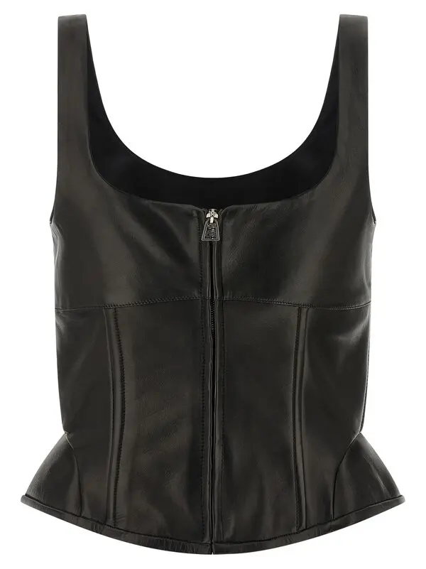 ERMANO SCERVINO Ermanno Scervino Peplos Leather Top
