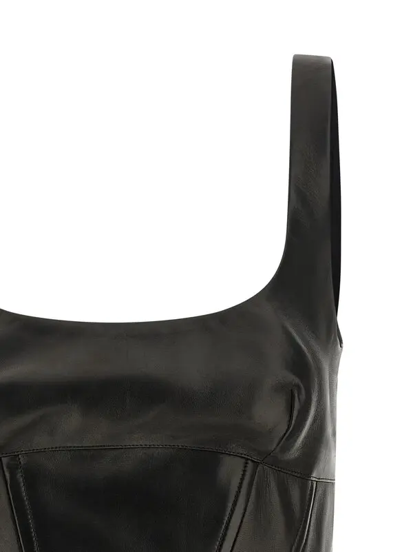 ERMANO SCERVINO Ermanno Scervino Peplos Leather Top