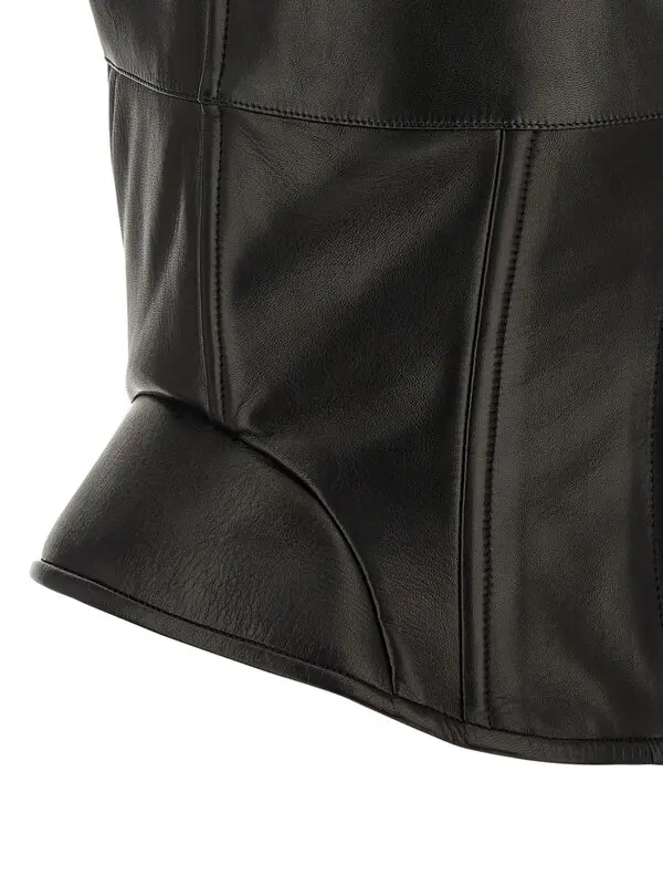 ERMANO SCERVINO Ermanno Scervino Peplos Leather Top