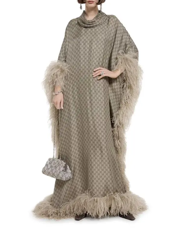 Gucci Long Printed Silk Twill Dress