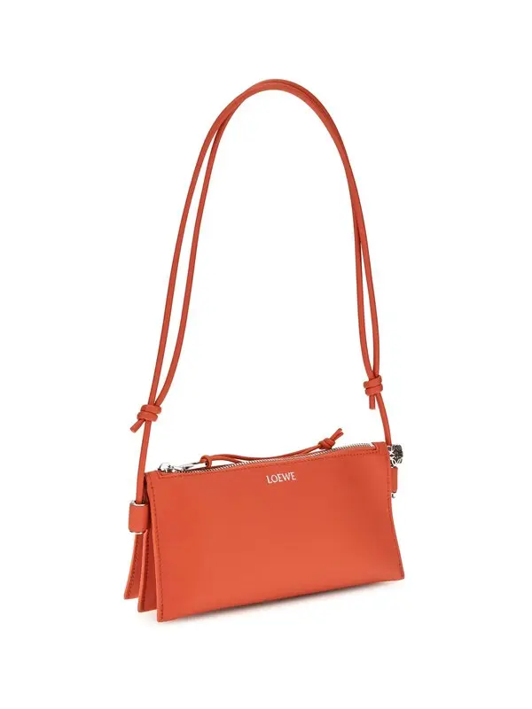Loewe Joya Clutch Bag In Calfskin - Orange
