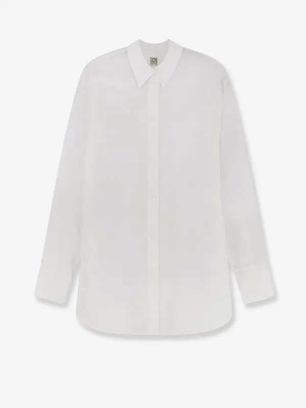 TOTEME Oversized Summer Cotton And Linen Shirt - White