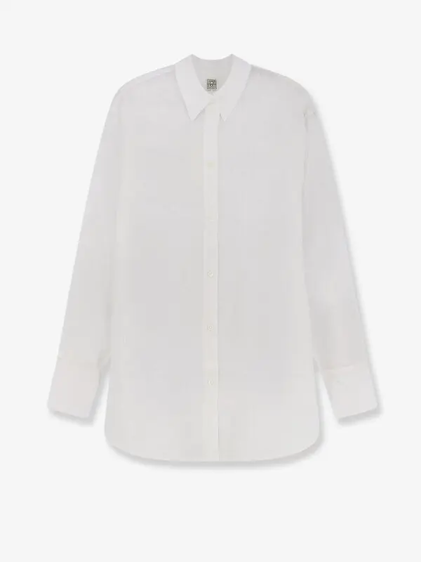 TOTEME Oversized Cotton And Linen Shirt - White