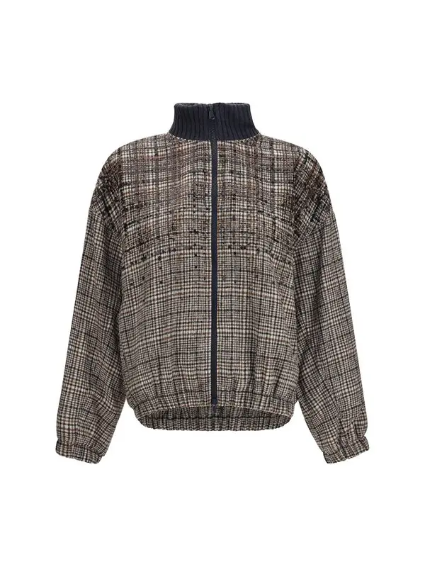 Brunello Cucinelli Padded Jacket With Sequin Details - Cream