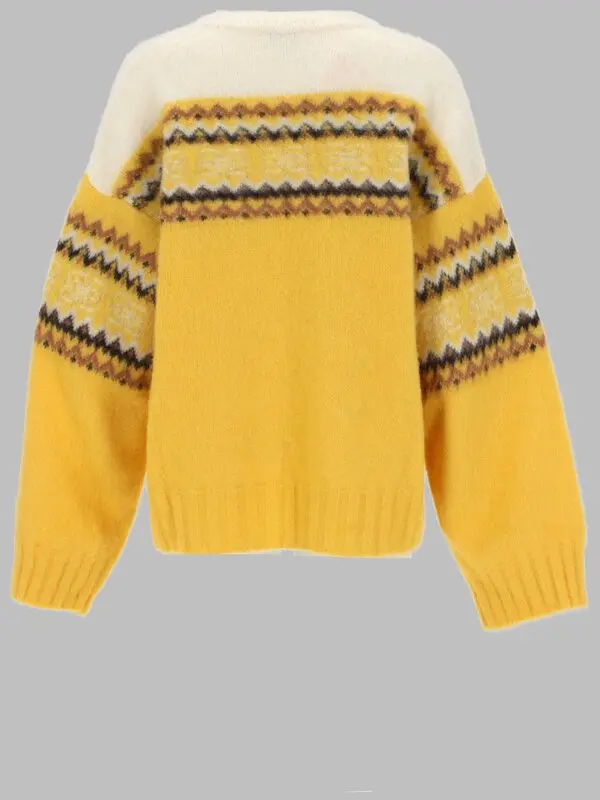 GANNI Alpaca Wool Blend Geometric Knit Sweater