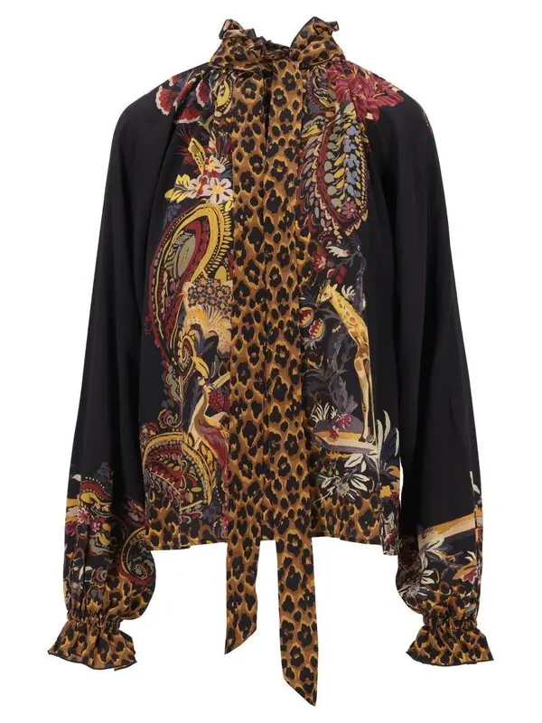 Etro Silk Animal Print Blouse - Multicolor