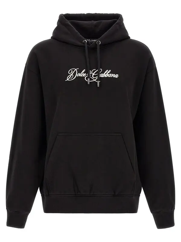 Dolce & Gabbana Logo Embroidery Hoodie - Black