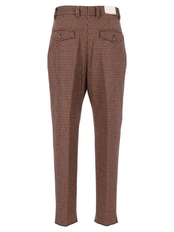 Eleventy Houndstooth Pleated Trousers