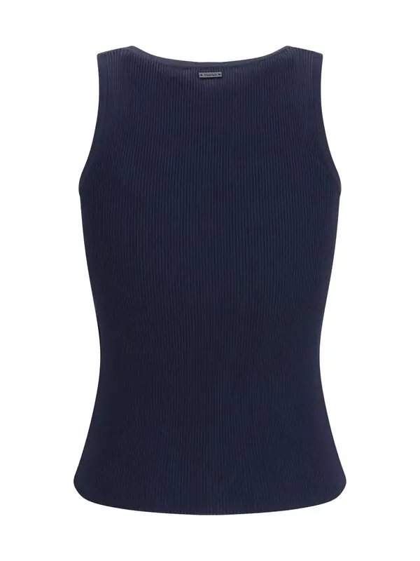 Max Mara Ribbed Jersey Tank Top - Blue