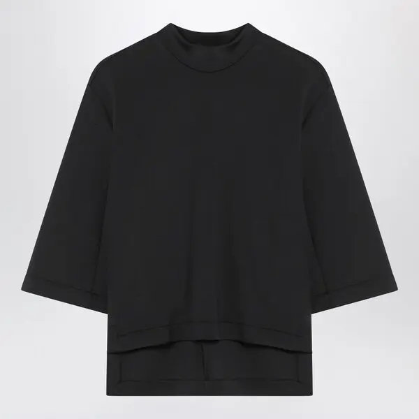 MONCLER X EDWARD ENNINFUL Asymmetric Hem Top - Black